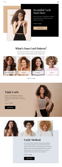 Bring out the best in your curls - Website Template by Nicepage