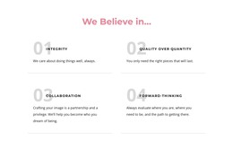 We belive in - CSS Template by Nicepage