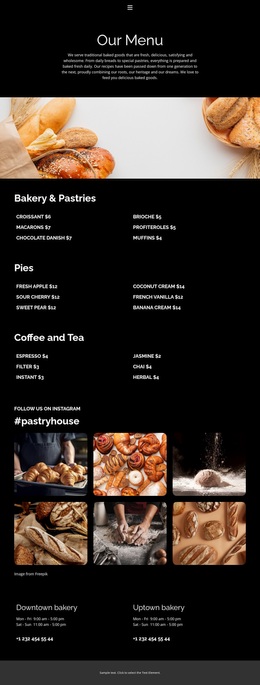 Menu Templates | Nicepage