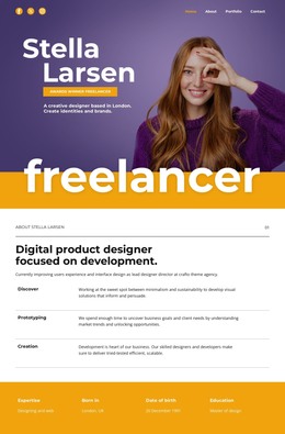 Master of design One Page Template