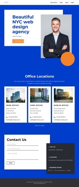 Contact form in split - Web Page Design by Nicepage