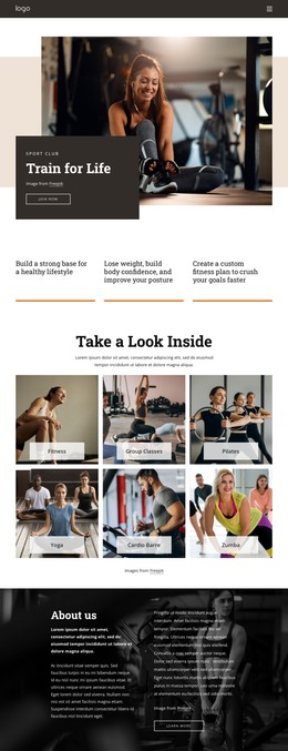 Get moving with our range of classes - One Page Template by Nicepage