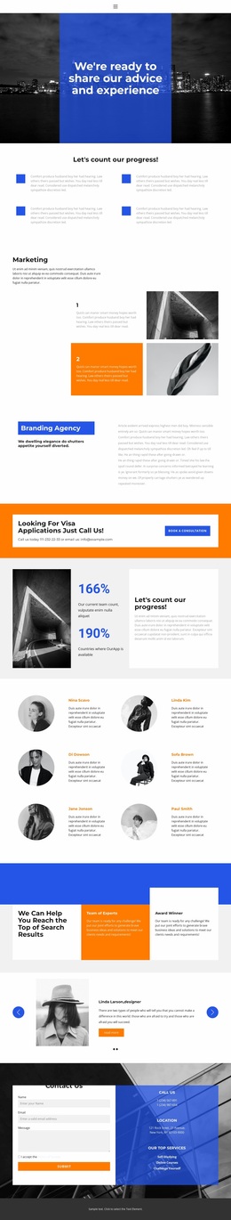 Three different texts - Website Design by Nicepage