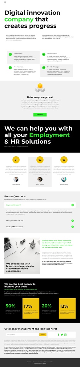 Grid with text - Joomla Template by Nicepage