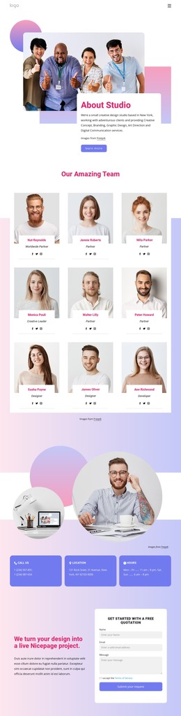 120 Team Page HTML Templates | Nicepage