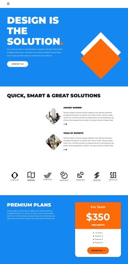 Design is part of business - One Page Template by Nicepage