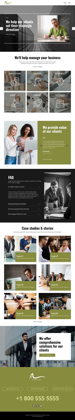Strategic direction services - HTML5 Template by Nicepage