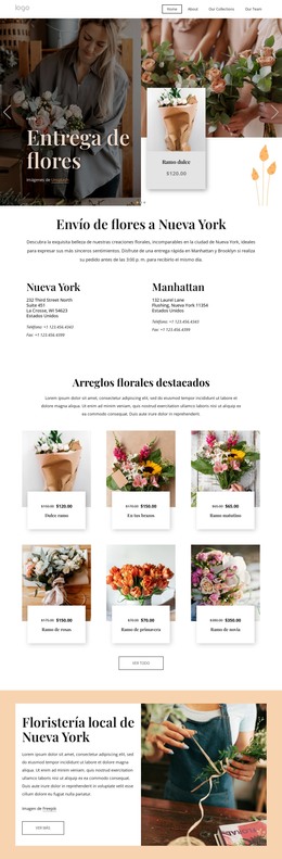 Entrega de flores en Nueva York Plantilla HTML5