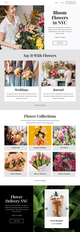 Bloom flowers in NYC - HTML Template by Nicepage