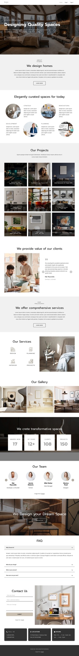 Turnkey interior - One Page Template by Nicepage