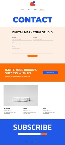Contact Page Templates | Nicepage