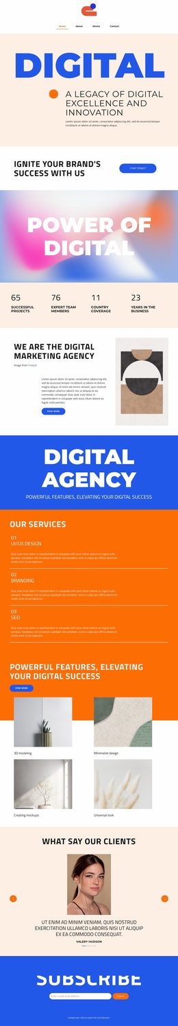 Creative lab for digital art Website Design