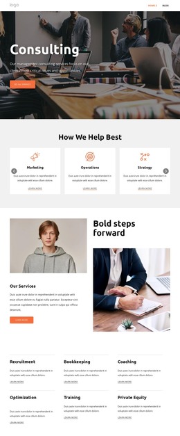 Comprehensive business consulting - HTML Template by Nicepage