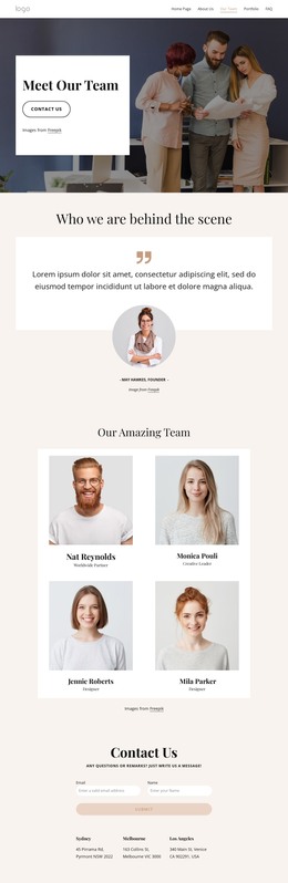 Meet our designeers - HTML Template by Nicepage