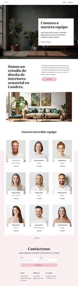 Conoce al equipo del estudio de interiores - Plantilla HTML por Nicepage