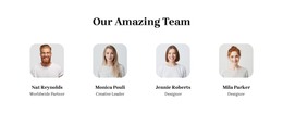 Team block with small images - Web Page Design by Nicepage