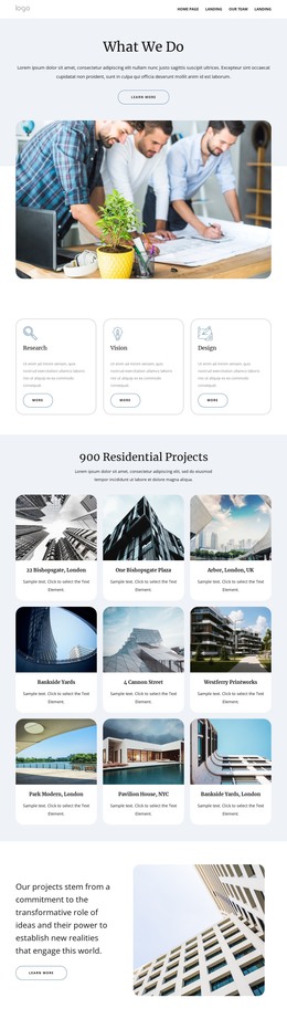 Residental projects One Page Template