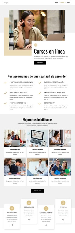 Cursos de educación en línea - Plantilla HTML por Nicepage