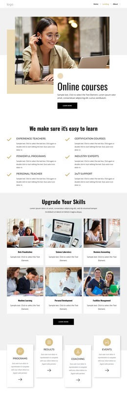 Online education courses - HTML Template by Nicepage