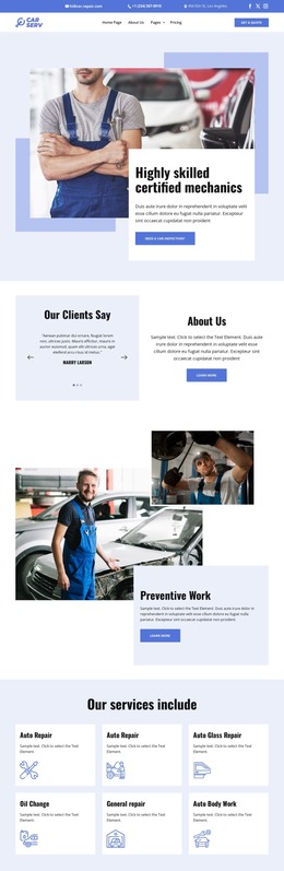 Car repair experts - Website Template by Nicepage
