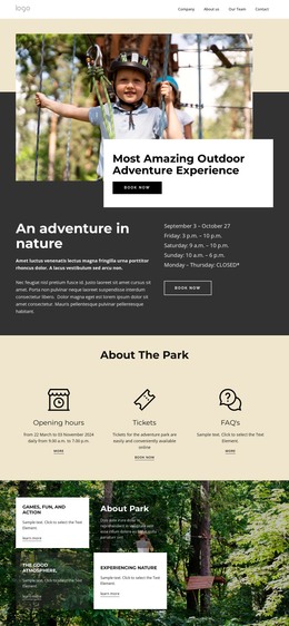 Adventure park - Website Template by Nicepage
