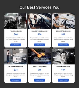 Car wash services - Website Template by Nicepage
