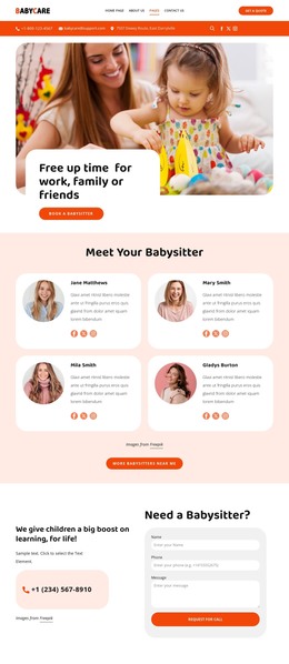 Trained babysitters - Website Template by Nicepage