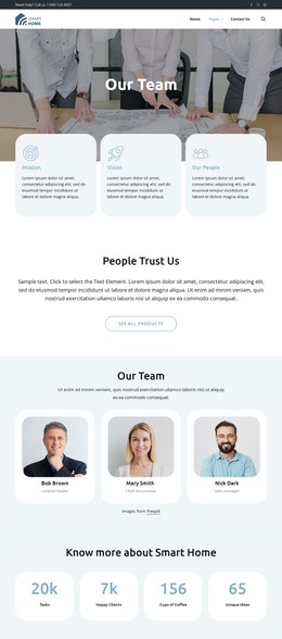 Smart Home team - HTML Template by Nicepage