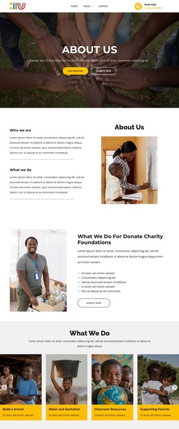 Charity organization for children - HTML Template by Nicepage