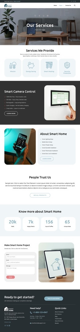 Make smart home project - Homepage Design by Nicepage