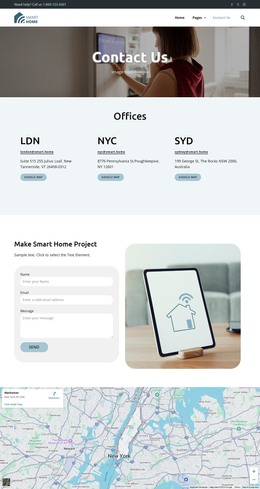 Smart home contacts - Website Template by Nicepage