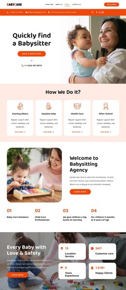 The babysitting company - Template by Nicepage