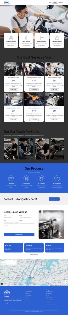 Car wash portfolio - Website Mockup by Nicepage