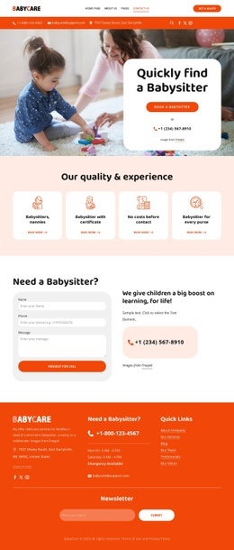 Meet your babysitter - Html Code Example by Nicepage