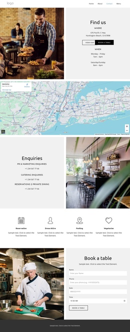 930 Food & Restaurant One Page Templates | Nicepage