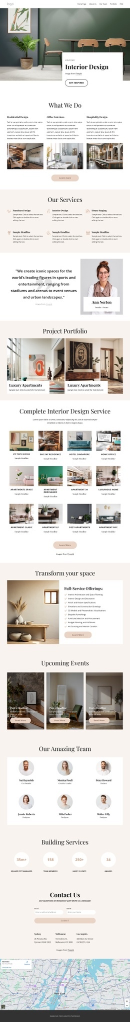 Minimalist modern interior Wix Template Alternative