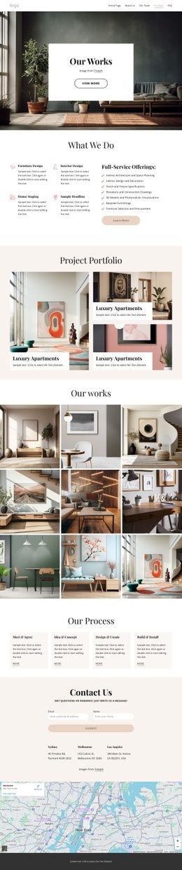 Minimalist modern interior Wix Template Alternative