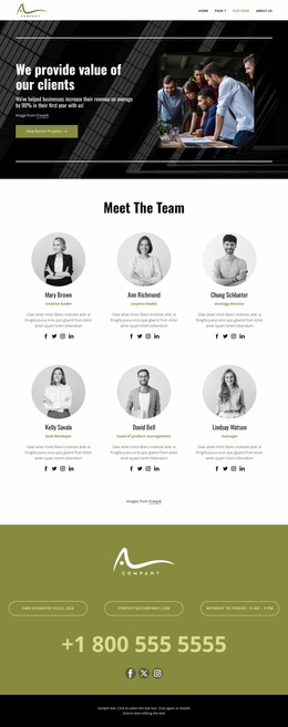 Team Page Website Designs | Nicepage