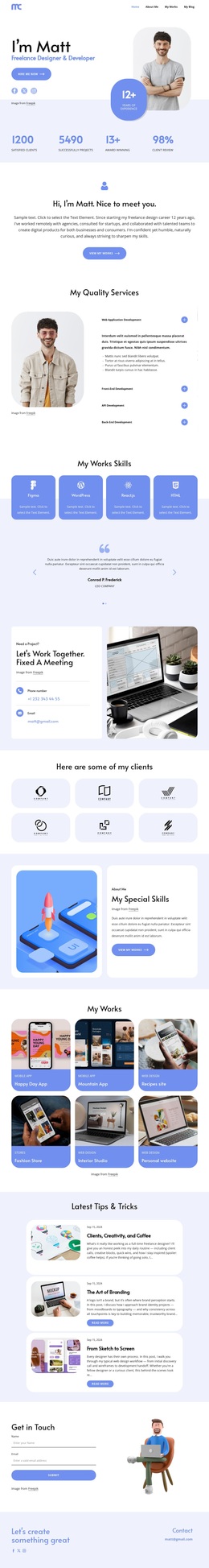 Personal page with portfolio - Template by Nicepage