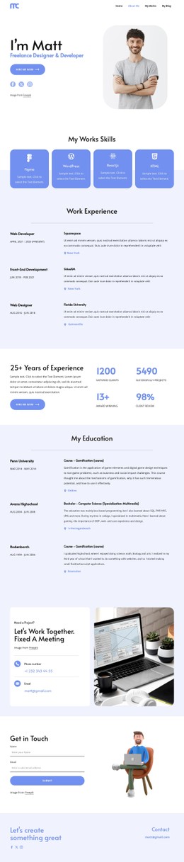 My work experience - CSS Template by Nicepage