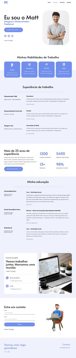 Currículo Modelos HTML | Nicepage