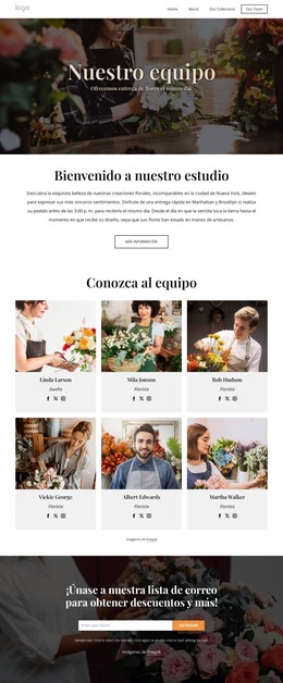 Equipo de entrega de flores - Plantilla HTML por Nicepage