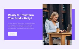 Transform your productivity - Website Mockup by Nicepage
