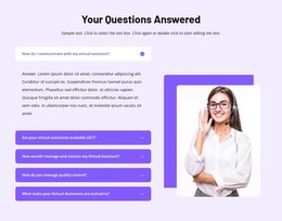 Your questions answered in grid - CSS Template by Nicepage