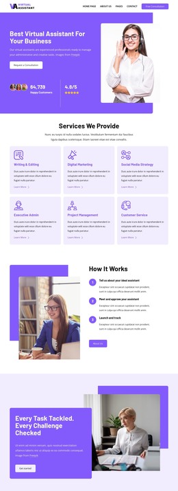 Virtual assistant - Website Template by Nicepage