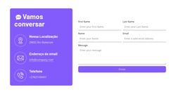 Formulário com contatos - Modelo HTML por Nicepage