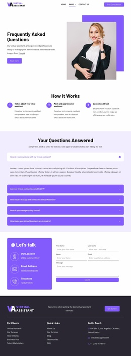 The best virtual assistants - Website Template by Nicepage