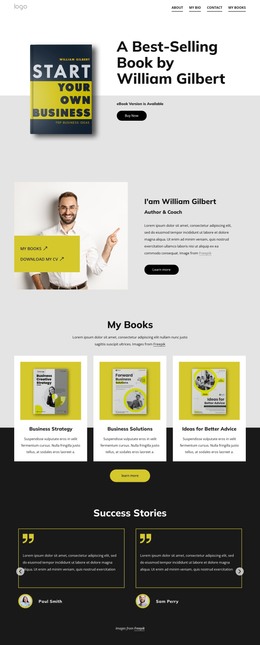 Writer and business coach - HTML Template by Nicepage