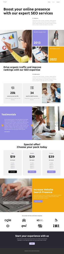 Personal page with portfolio Template