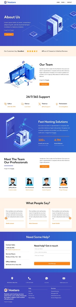 Fast development - One Page Template by Nicepage